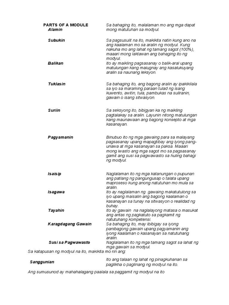 Parts of A Module | PDF