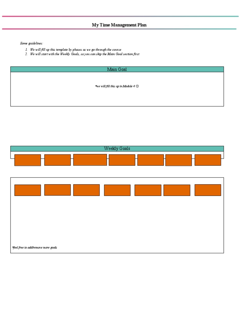 Time Management Plan Template | PDF