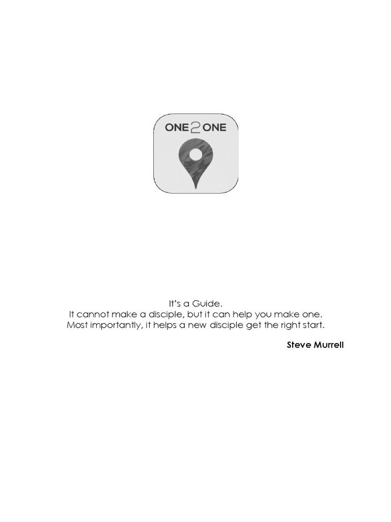 One 2 One Booklet | PDF | Baptism With The Holy Spirit | Baptism