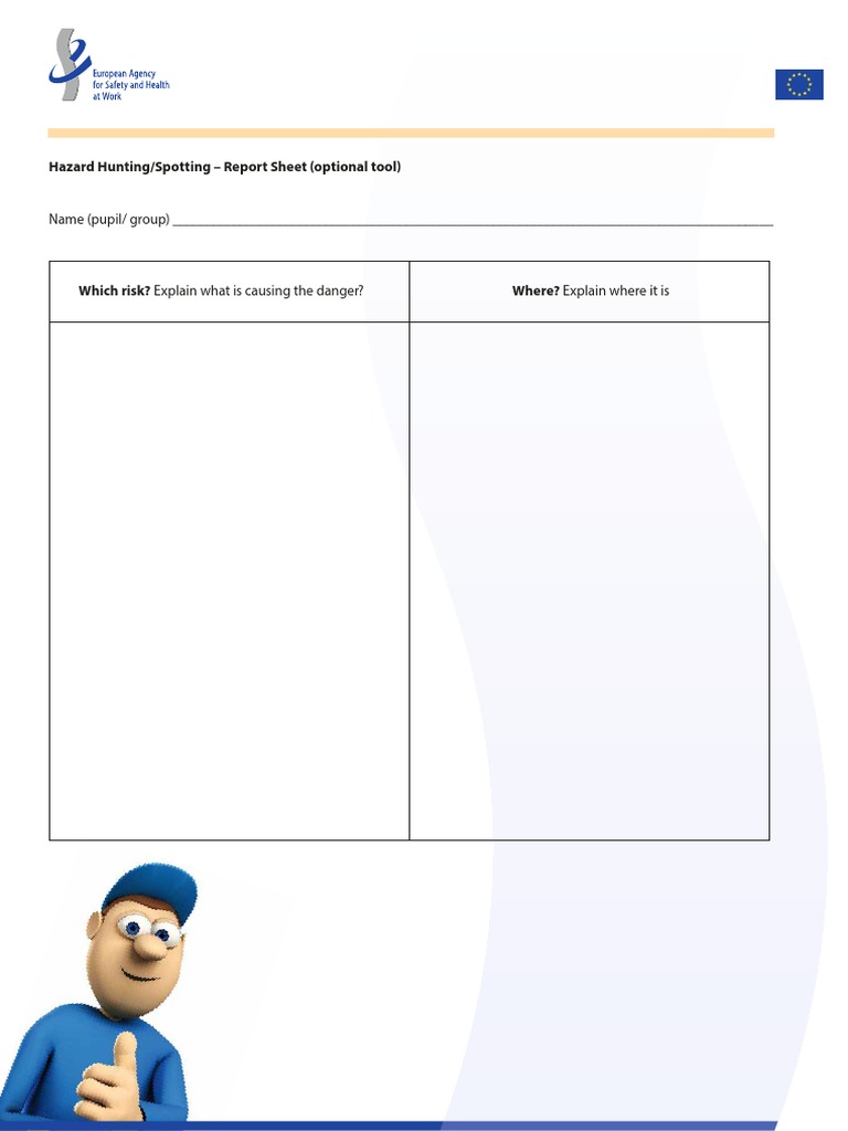 Hazard Hunting/Spotting - Report Sheet (Optional Tool) | PDF