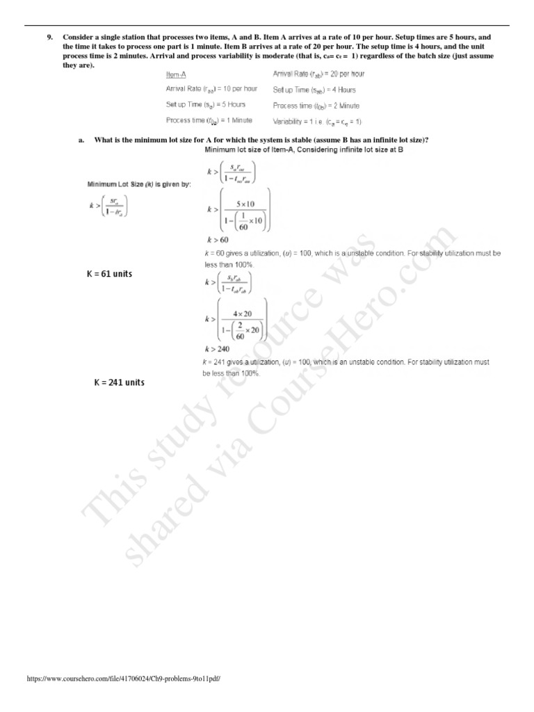 Lot Size and Cycle Time Optimization Analysis | PDF | Business