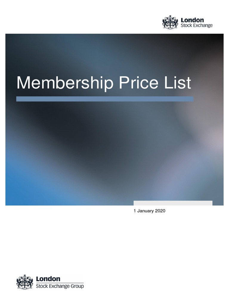 Membership Price List PDF | PDF | London Stock Exchange | Exchange ...