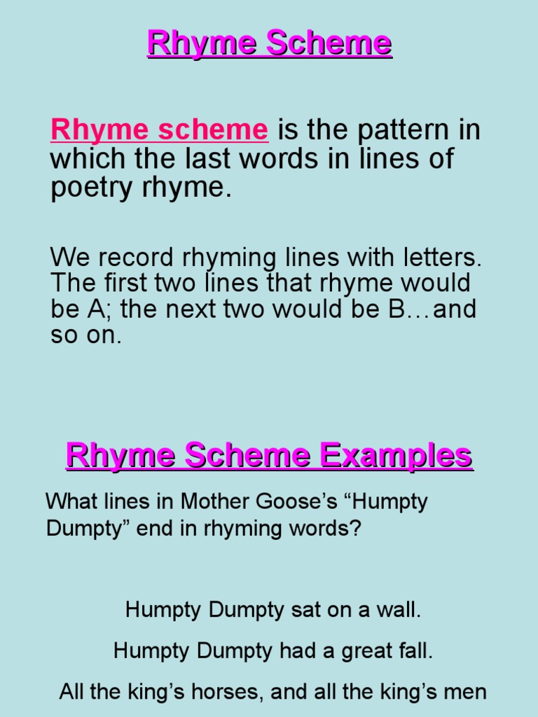 What Is A Rhyme Scheme? Definition Examples, 53% OFF What Is A Rhyme Scheme? Definition Examples, 53% OFF