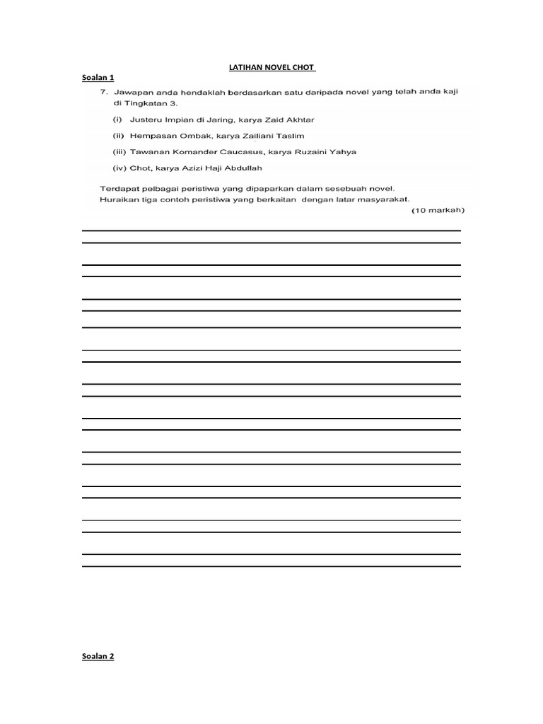 Latihan Novel Chot | PDF