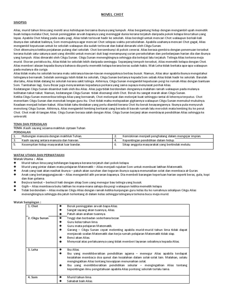 Nota Novel Chot | PDF