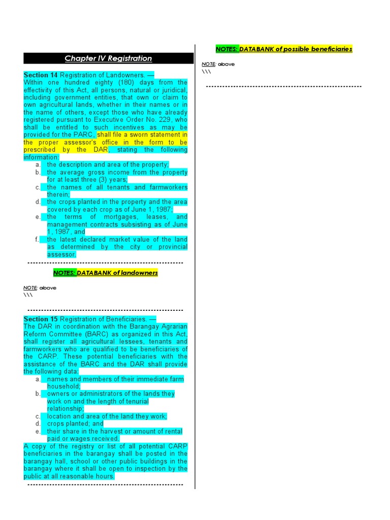 Landowner and Beneficiary Registration Guide | PDF | Leasehold Estate ...
