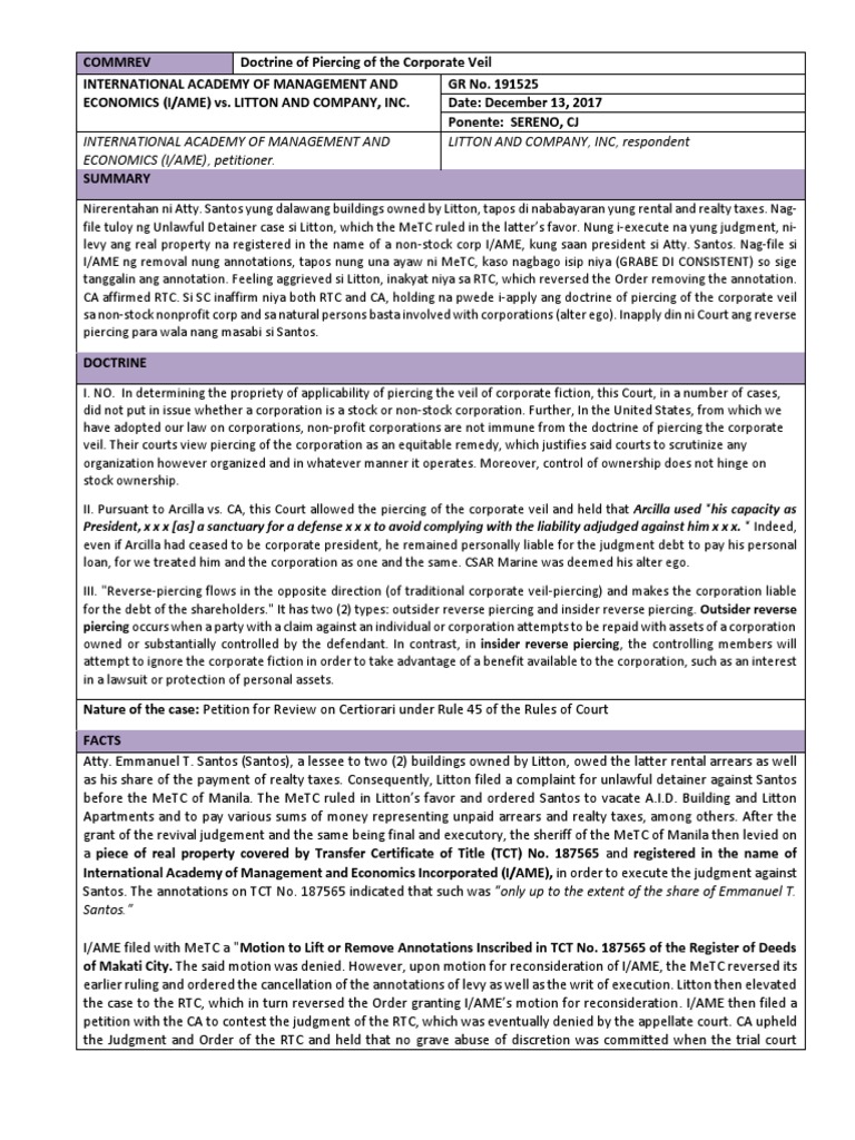International Academy of Management and ECONOMICS (I/AME), Petitioner ...
