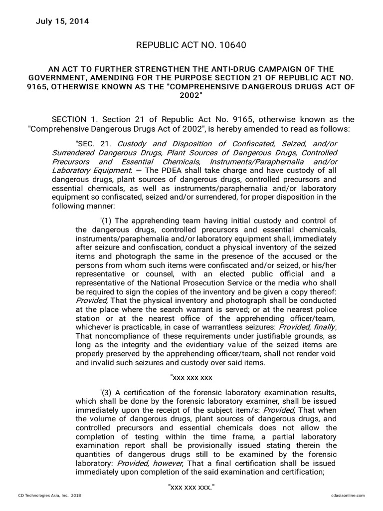 Republic Act No. 10640: CD Technologies Asia, Inc. 2018 | PDF ...