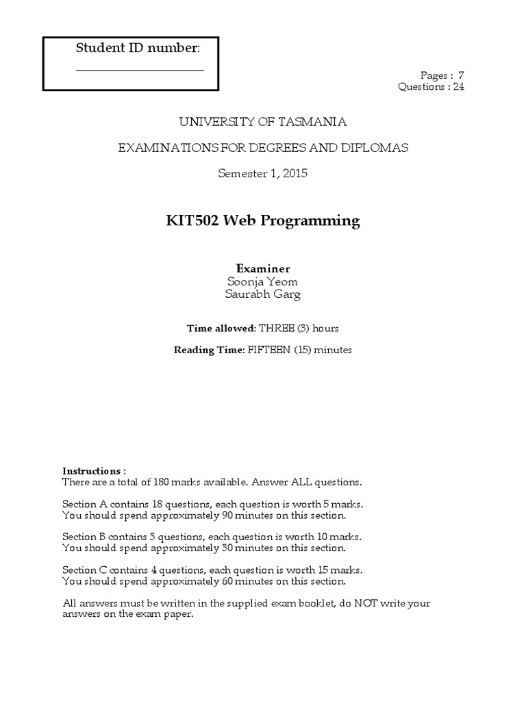 2015 - KIT502 Web Development | PDF | Dynamic Web Page | Php