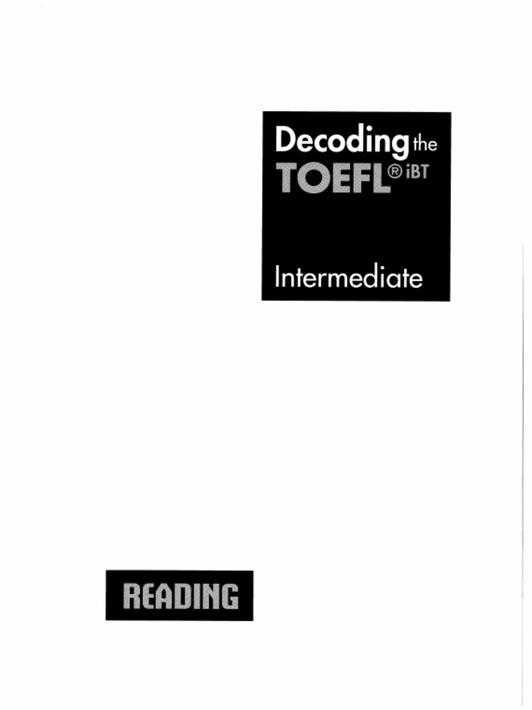 Decoding The TOEFL iBT Intermediate Reading | PDF