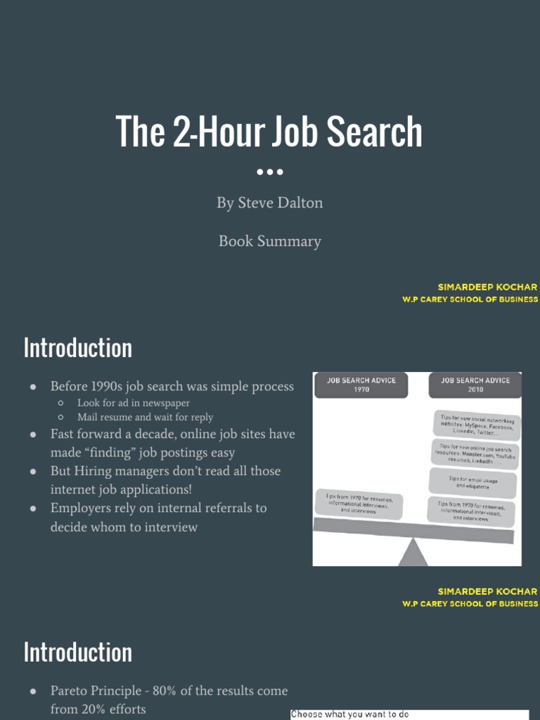 The 2-Hour Job Search: by Steve Dalton Book Summary | PDF | Interview ...