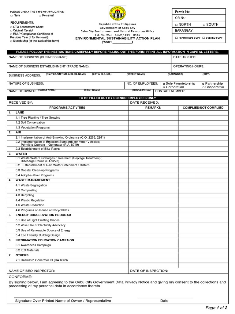 ESAP Application Requirements Guide | PDF | Recycling | Waste