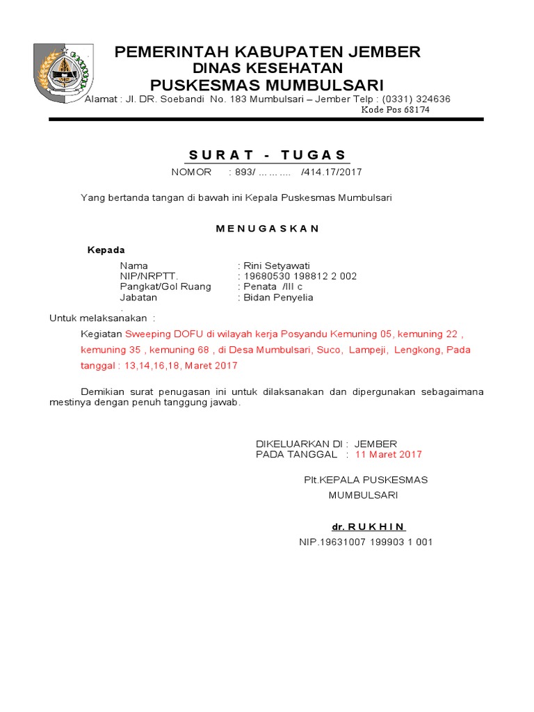 Contoh SPJ Perjalanan Dinas Kesehatan | PDF