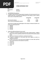 EY Accounting Entrance Test Overview | PDF | Debits And Credits | Audit