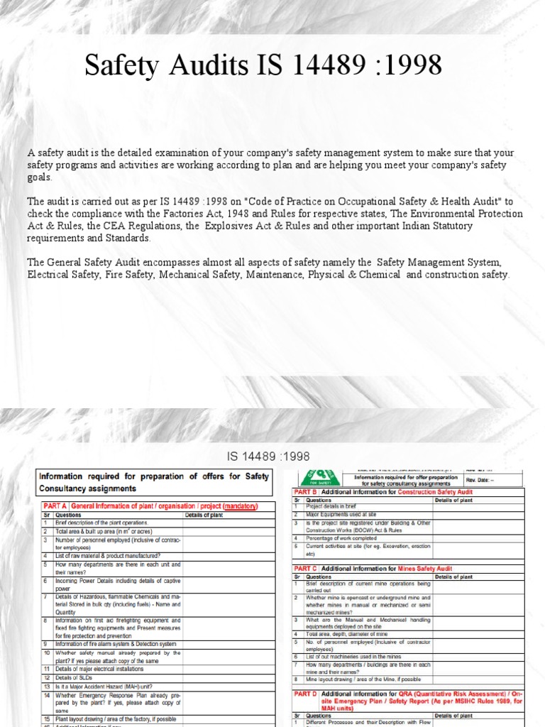 Safety Audits IS 14489:1998 | PDF | Technology & Engineering