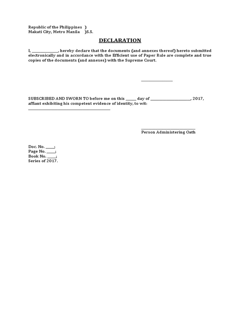 Declaration SC | PDF