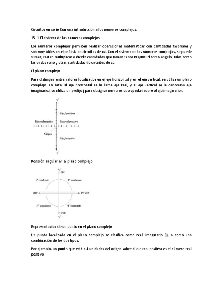 Circuitos en Serie Con Una Introducción A Los Números Complejos | PDF ...