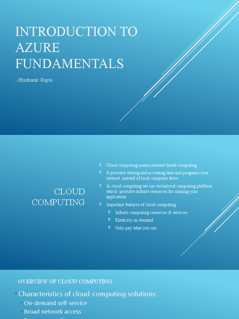 Introduction To Azure Fundamentals | PDF | Platform As A Service | Cloud Computing