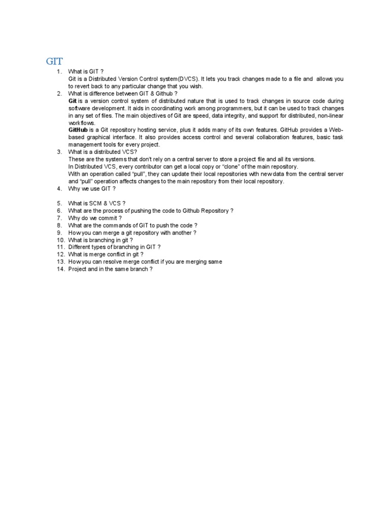 Git Is A Version Control System of Distributed Nature That Is Used To ...
