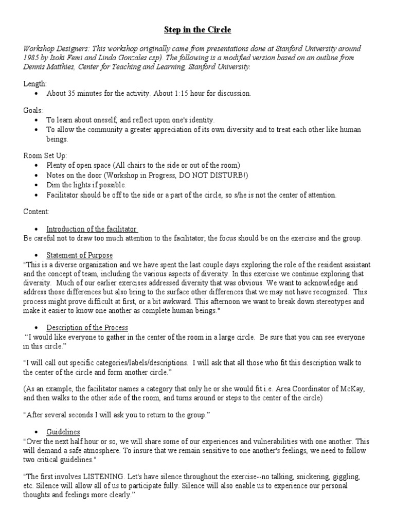 Step in The Circle | PDF