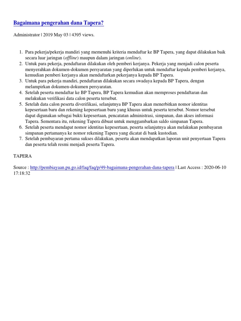 49 Bagaimana Pengerahan Dana Tapera | PDF | Karier & Perkembangan | Bisnis