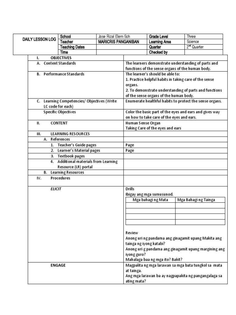 DAILY LESSON Plan 3 - 2.1 | PDF