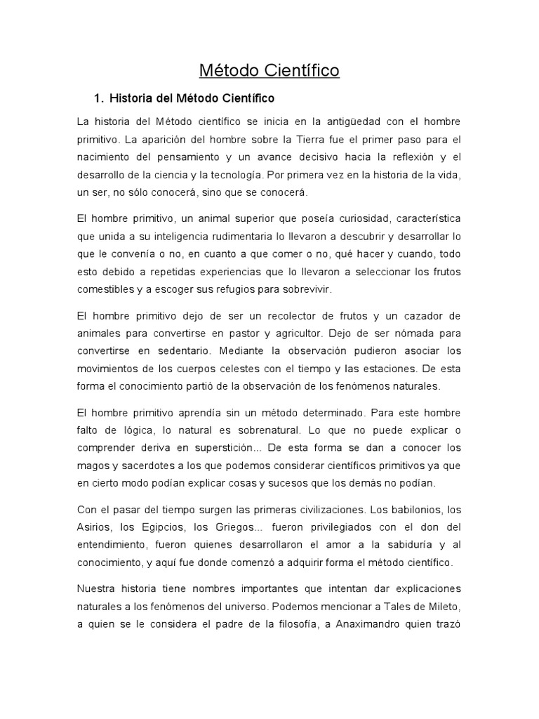 Método Científico Pdf Método Científico Teoría