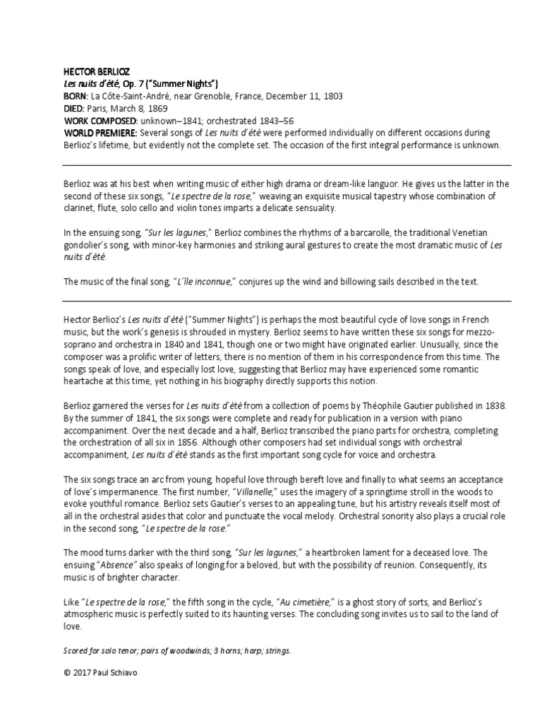 Scored For Solo Tenor Pairs of Woodwinds 3 Horns Harp Strings. © 2017 ...