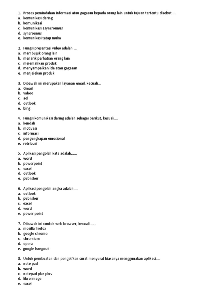 Soal Simdig - Kelas 10 | PDF