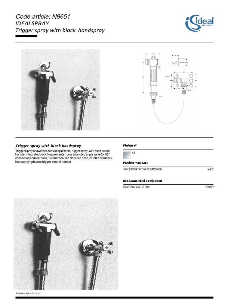 Code Article: N9651 Idealspray Trigger Spray With Black Handspray | PDF
