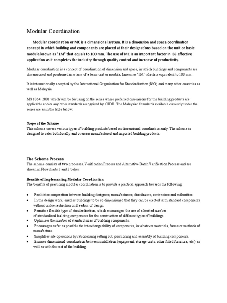 Modular Coordination: Scope of The Scheme | PDF | Mathematics ...