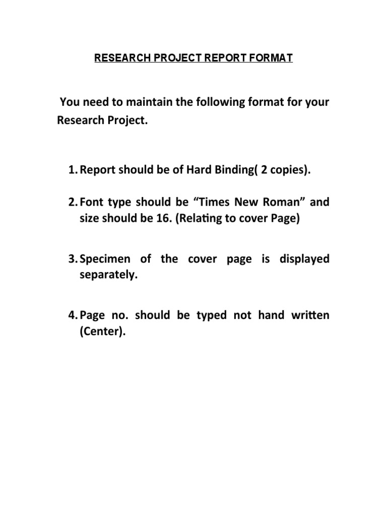 Research Project Report Format | PDF | Master Of Business ...