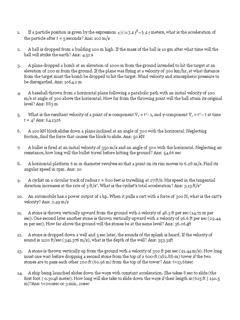 Dynamics | PDF | Speed | Acceleration