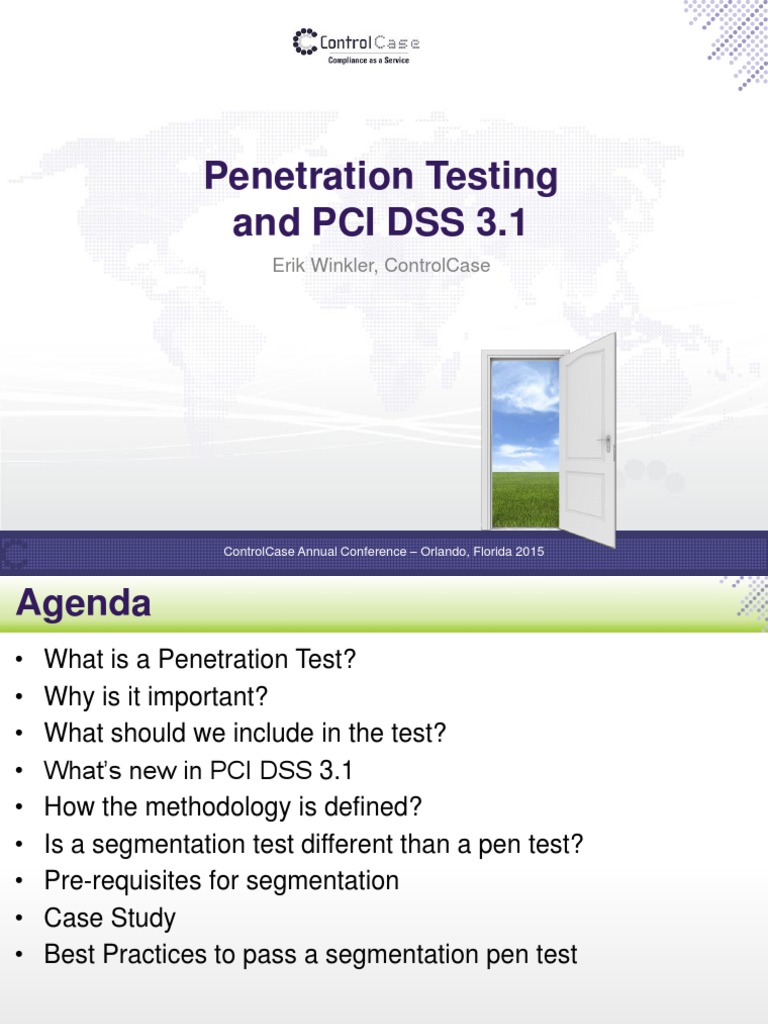 Penetration Testing and Pci Dss 3.1: Erik Winkler, Controlcase | PDF ...