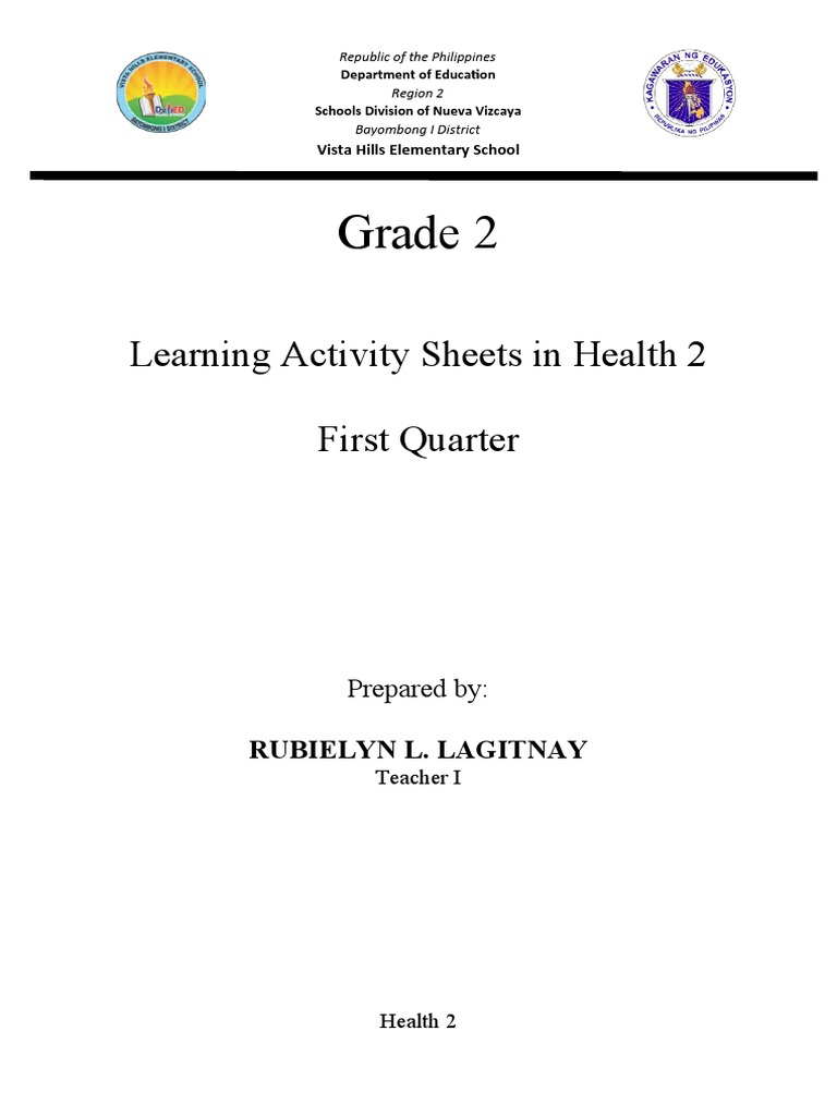 Grade 2: Learning Activity Sheets in Health 2 First Quarter | Download ...