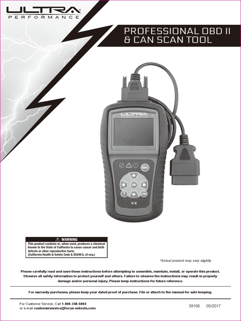 Professional Obd Ii & Can Scan Tool: Warning | PDF | Safety | Vehicle ...