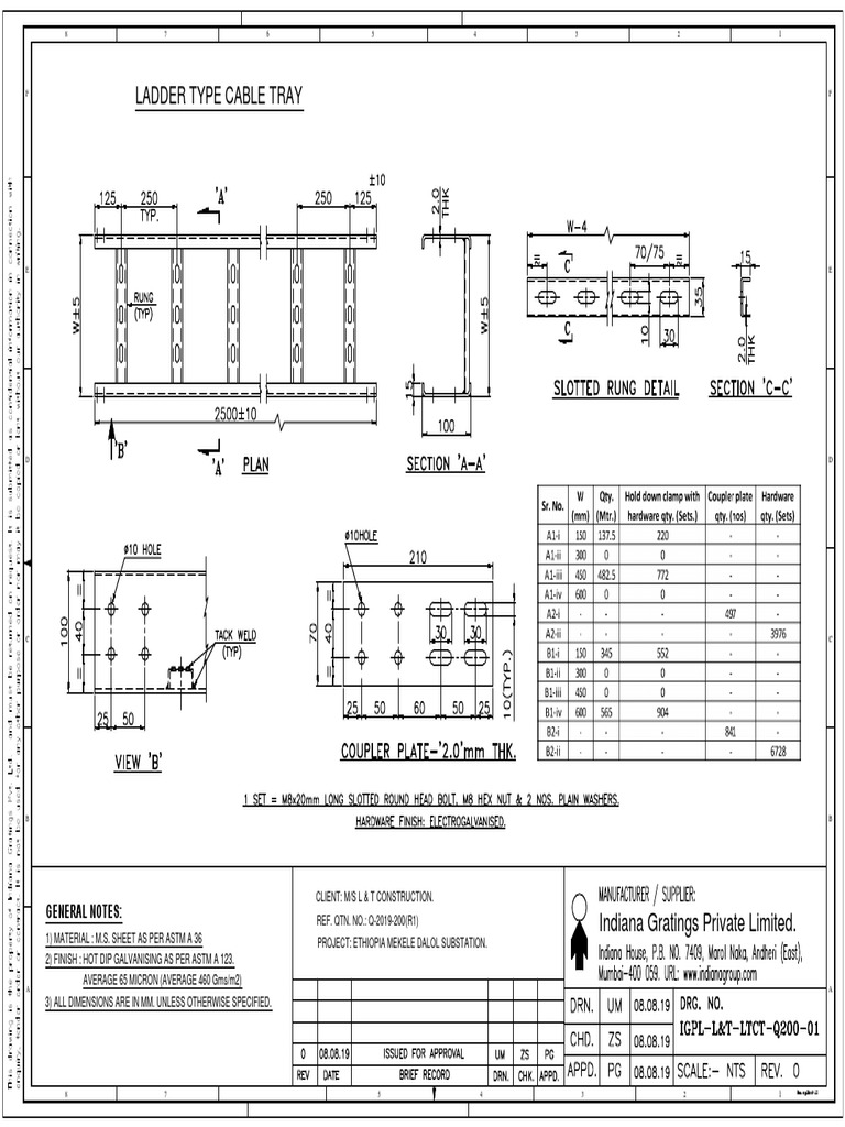 Cable Tray & Tray Support Drawings PDF | PDF | Industrial Processes ...