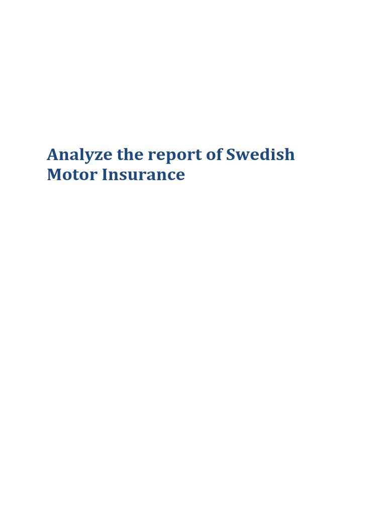 Analyze The Report of Swedish Motor Insurance | PDF | Errors And ...