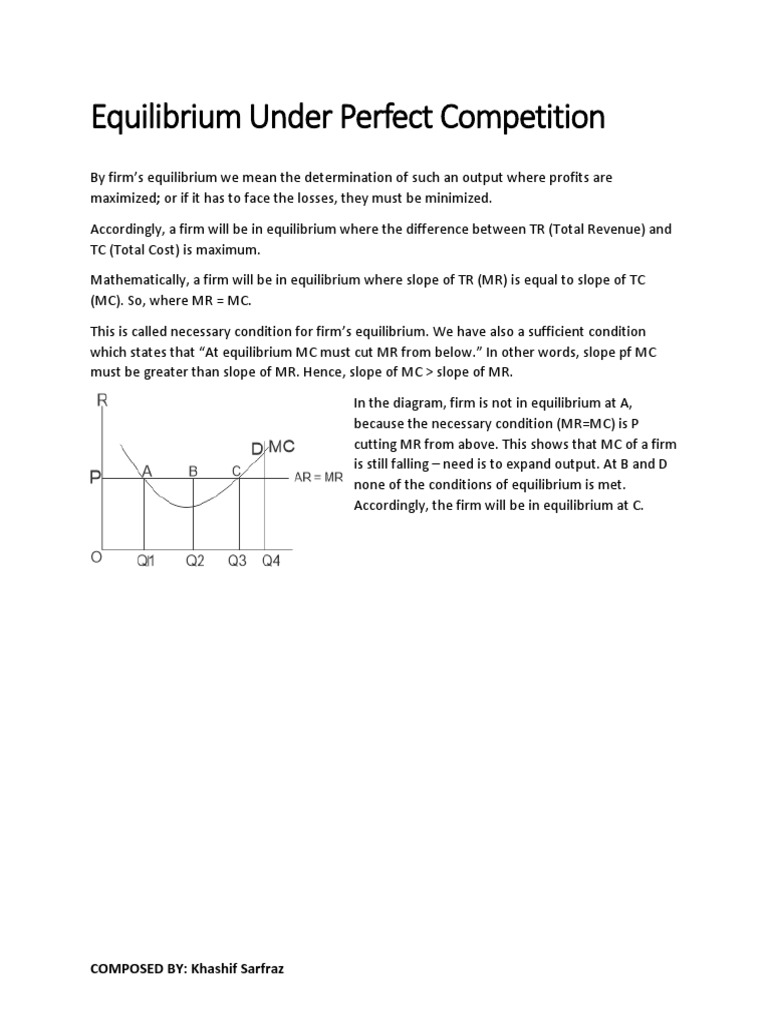 Equilibrium Under Perfect Competition | PDF
