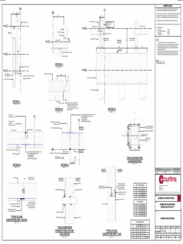 General Notes:: Steel Column Schedule | PDF | Composite Material | Concrete