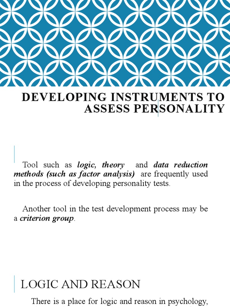 Developing Instruments To Assess Personality | PDF | Sleep Disorder ...