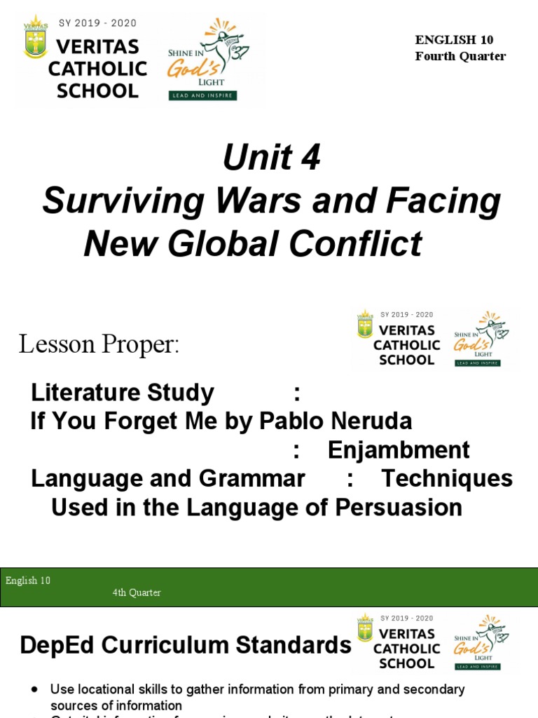 Unit 4 Surviving Wars and Facing New Global Conflict: English 10 Fourth ...