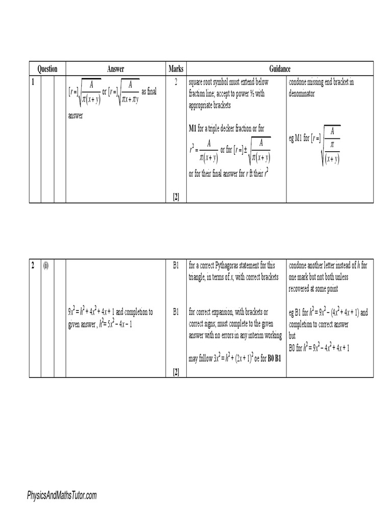 C1 Algebra - Equations 1 MS | PDF | Elementary Mathematics | Algebra