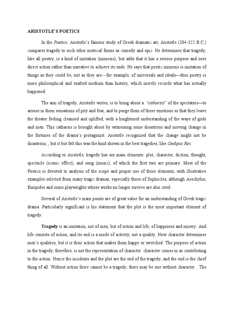 Aristotle's Poetics: A Study of Greek Tragedy | PDF | Tragedy | Aristotle