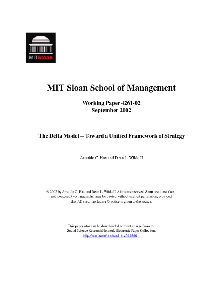 Delta Model Arnoldo Hax | PDF | Strategic Management | Competitive ...