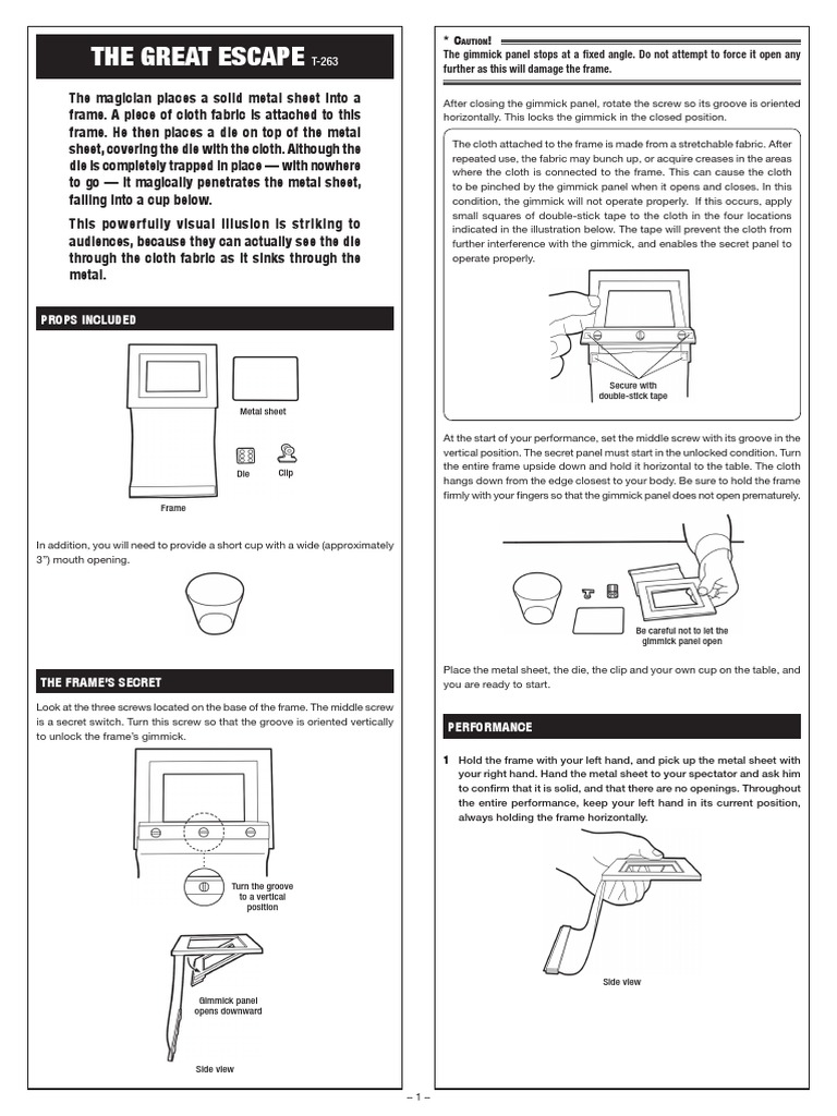 The Great Escape: Props Included | PDF | Finger | Hand