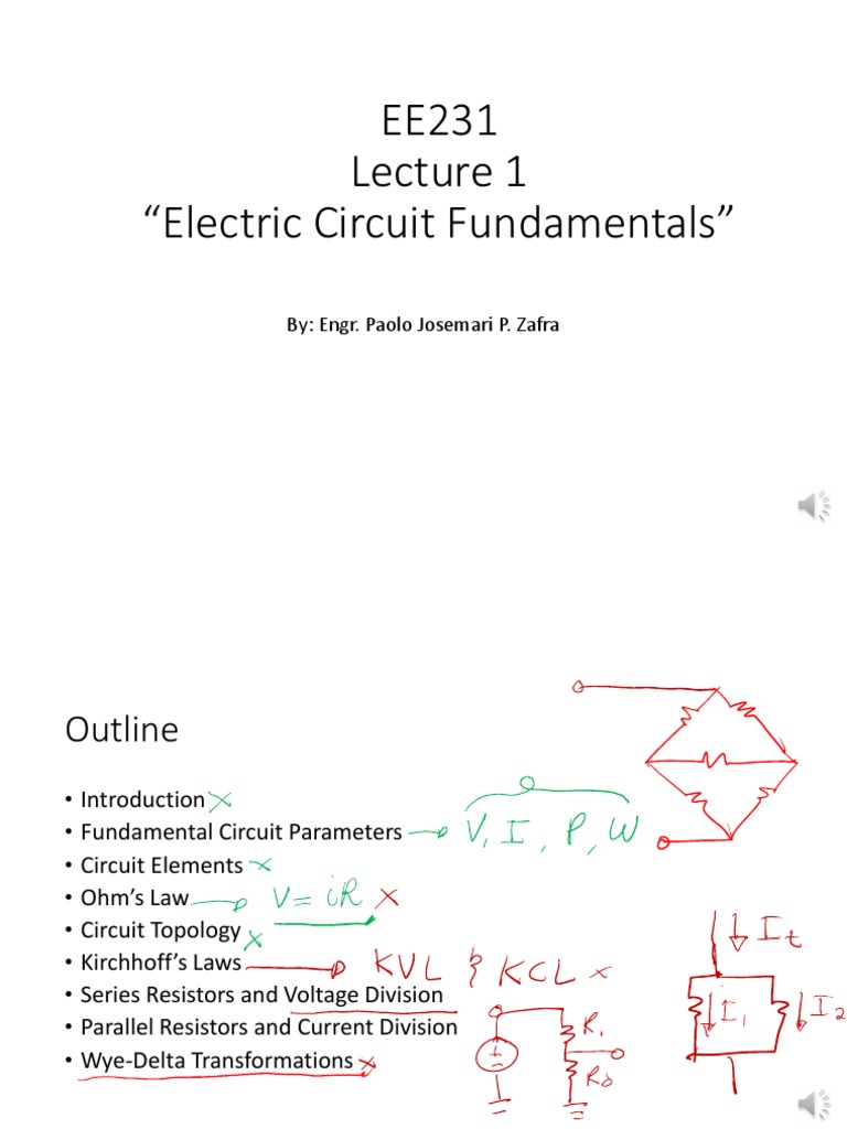 EE231 "Electric Circuit Fundamentals": By: Engr. Paolo Josemari P. Zafra | PDF | Voltage ...