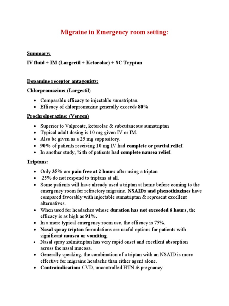 Migraine in Emergency Update DR Tanjim Ovee | PDF | Migraine | Drugs ...