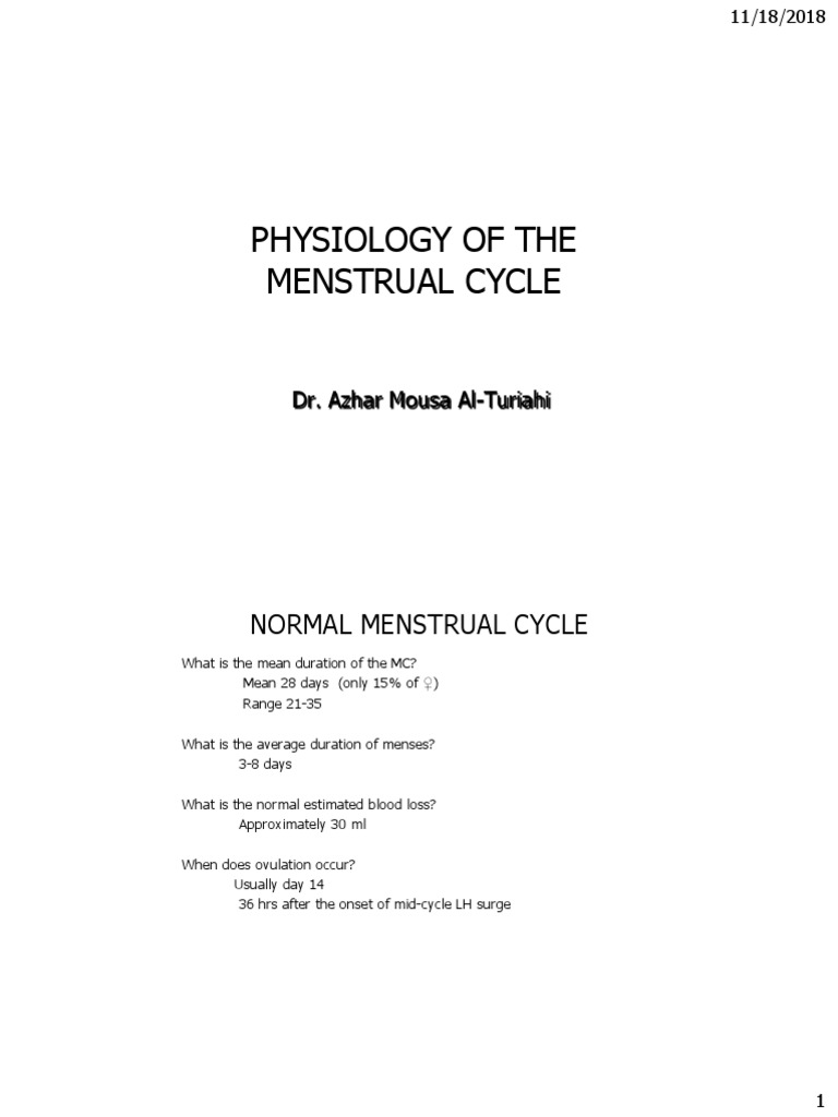 Physiology of The Menstrual Cycle | PDF | Menstrual Cycle | Luteinizing ...