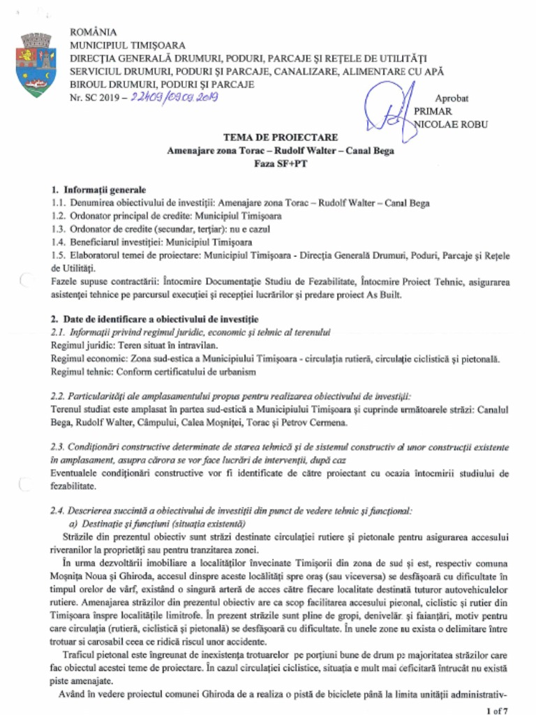 TEMA de PROIECTARE Si Nota Conceptuala - SF+PT Torac | PDF